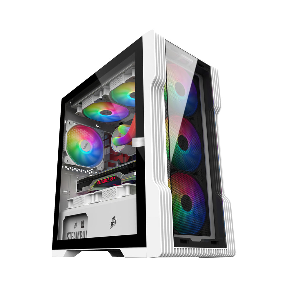 1STPLAYER T3-G | WHITE | TRILOBITE | MID-TOWER GAMING CASE WITH TG SID ...
