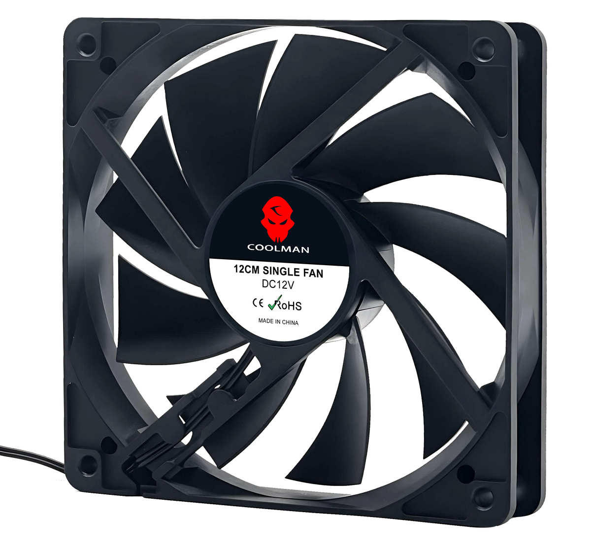 COOLMAN SINGLE FAN 12CM | 4-PIN MOLEX CONNECTOR | BLACK | 6 MONTHS WAR ...