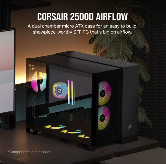 CORSAIR 2500D AIRFLOW PC CASE | MICROATX | MINI-ITX | TEMPERED GLASS ...