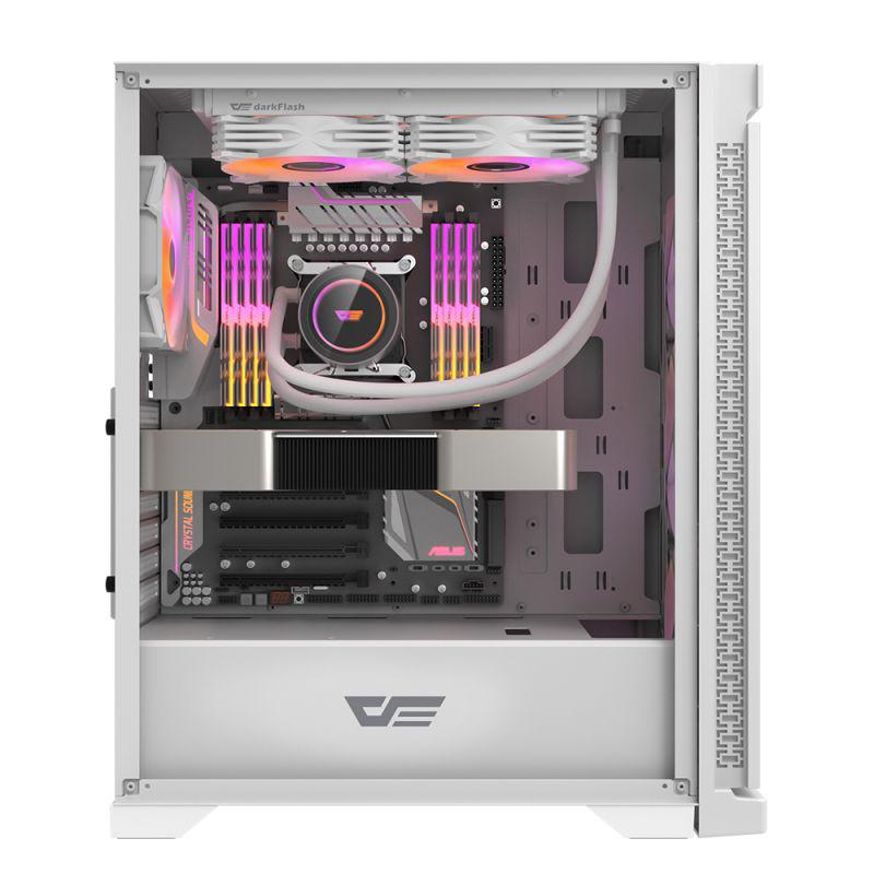DARKFLASH DK361 WHITE WITH 4 ARGB FAN ATX PC CASE – Makotek Computer ...