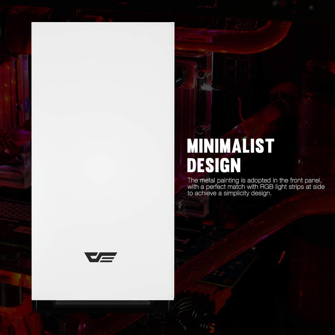 DARKFLASH DLM 22 | M-ATX | FLAT FRONT | TEMPERED GLASS | WHITE | PC CA ...