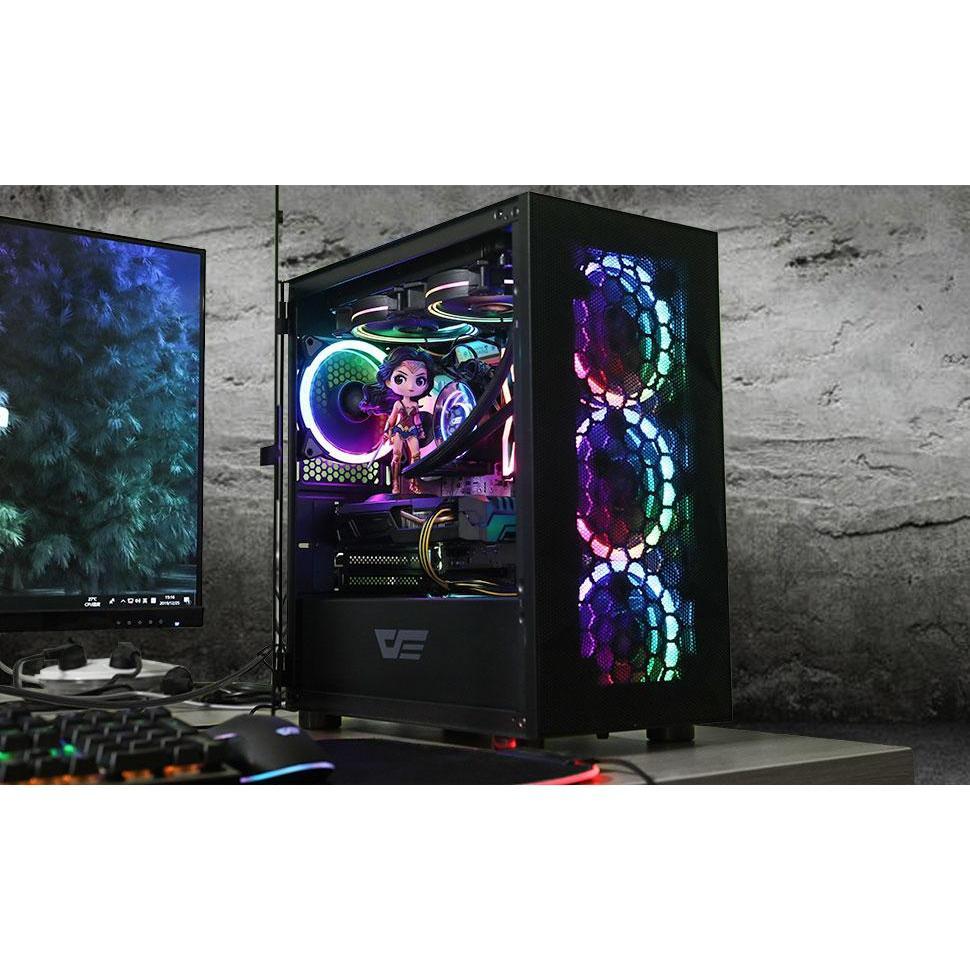 DARKFLASH DLM21 | M-ATX | MESH FRONT | TEMPERED GLASS | BLACK PC CASE ...
