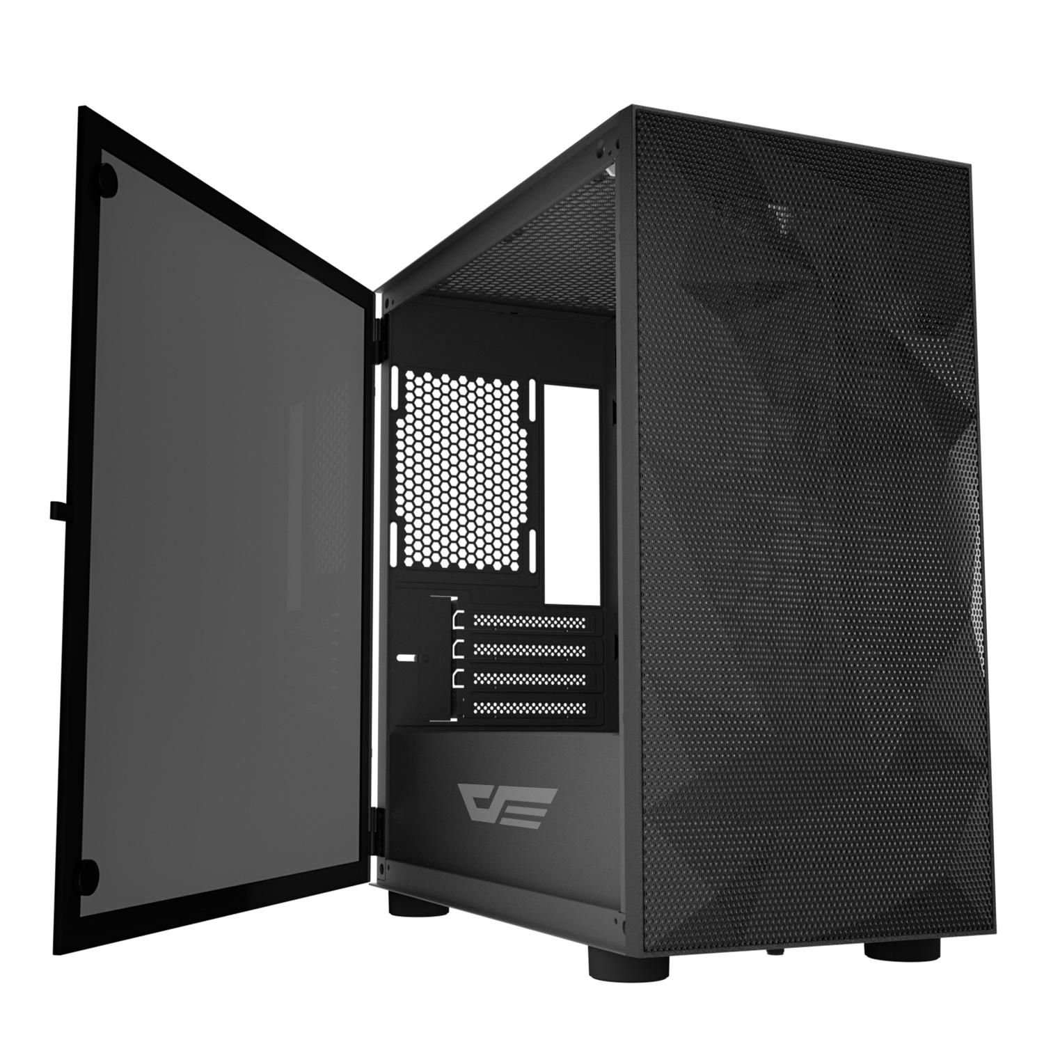 DARKFLASH DLM21 | M-ATX | MESH FRONT | TEMPERED GLASS | BLACK PC CASE ...