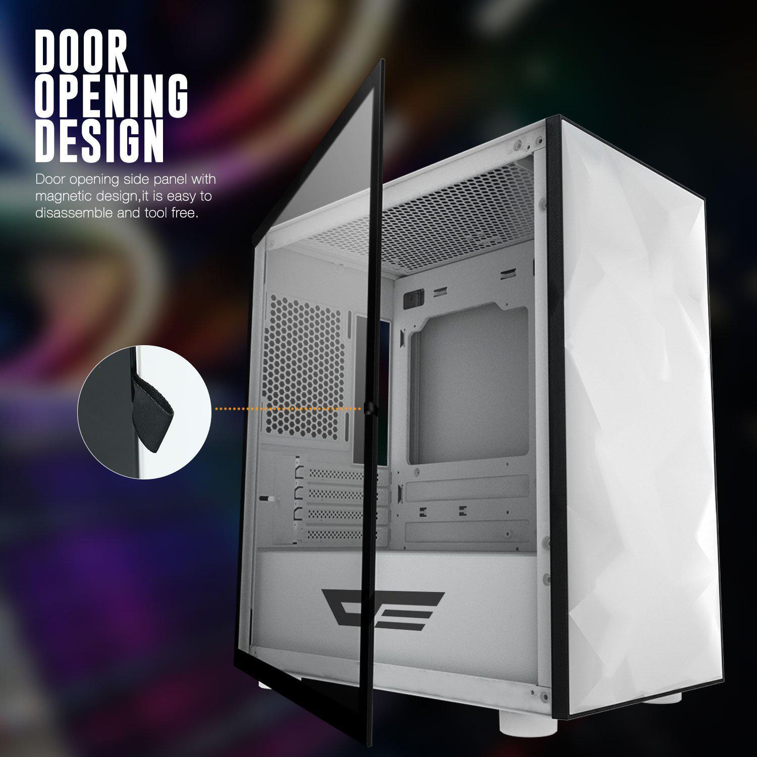 DARKFLASH DLM21 | M-ATX | MESH FRONT | TEMPERED GLASS | WHITE PC CASE ...