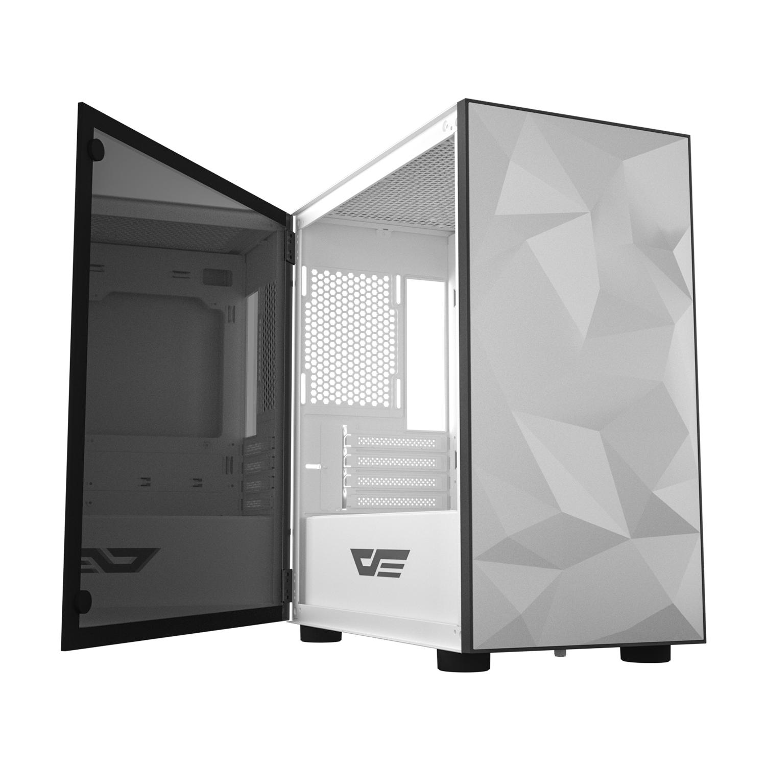 DARKFLASH DLM21 | M-ATX | MESH FRONT | TEMPERED GLASS | WHITE PC CASE ...