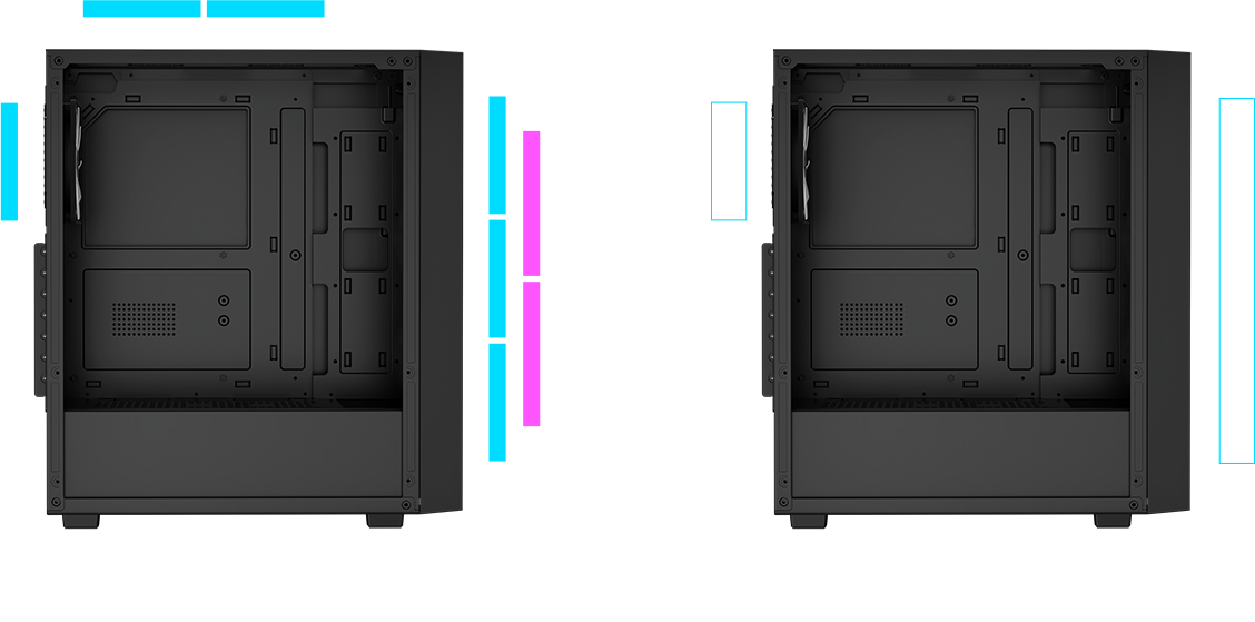 GAMDIAS GC2 ELITE BLACK | PREFORATED RGB MID-TOWER CASE | MESH FRONT P ...