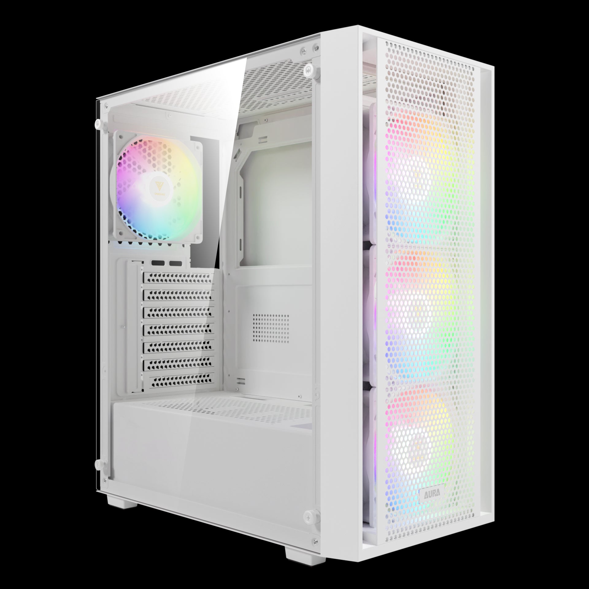 GAMDIAS GC2 ELITE WHITE | PREFORATED RGB MID-TOWER CASE | MESH FRONT P ...