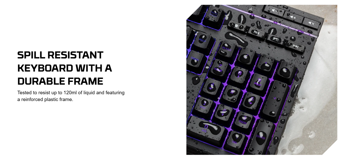 HP HYPERX ALLOY CORE RGB KEYBOARD | BLACK | SWITCH: MEMBRANE | ACTUATI ...