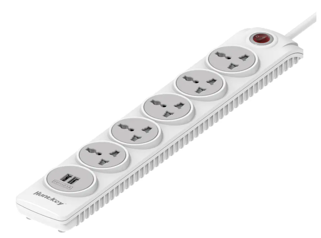 HUNTKEY SZN607 | MAX 2500W-10A 250V~ 50/60Hz | 5 UNIVERSAL AC OUTLETS+ ...