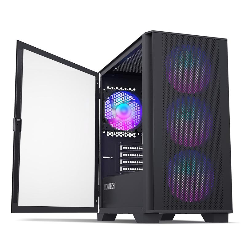 MONTECH AIR 100 ARGB BLACK MATX WITH 4X ARGB FAN CASE – Makotek ...
