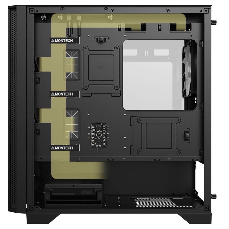 MONTECH AIR 100 ARGB BLACK MATX WITH 4X ARGB FAN CASE – Makotek ...