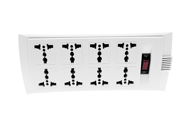 OMNI WEU-108-PK UNIVERSAL OUTLET 8-GANG WITH SWITCH 10A EXTENSION CORD ...