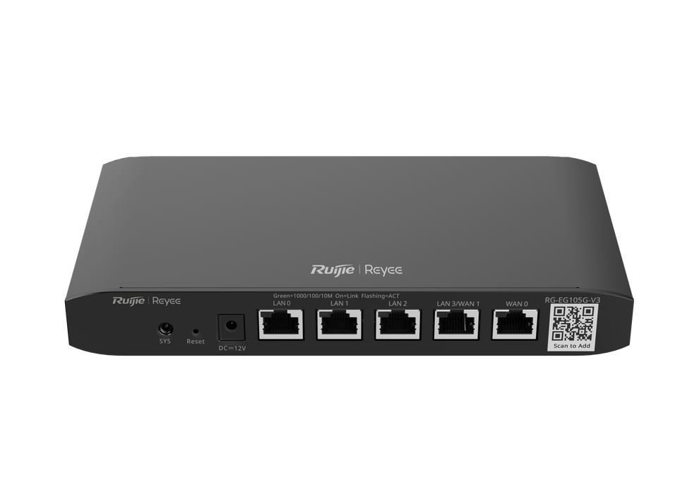 RUIJIE RG-EG105G-V3 |5 GIGABIT PORTS,100 USERS,600Mbps, 32MB FLASH ROU ...