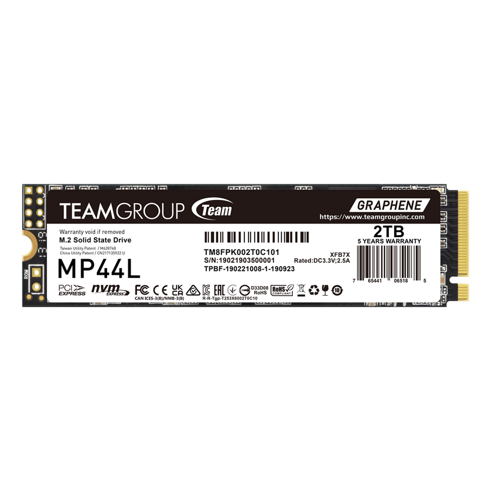TEAMGROUP MP44L TM8FPK002T0C101 | PCI-E 4.0 | 2TB | GRAPHENE LABEL (HE ...