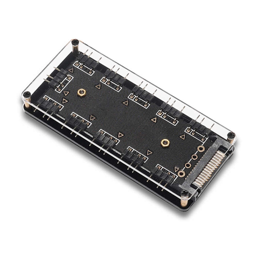 ARGB 10 PORTS RGB FAN HUB PC DESKTOP SATA POWER 5V 3PIN ARGB EXTENSION ...