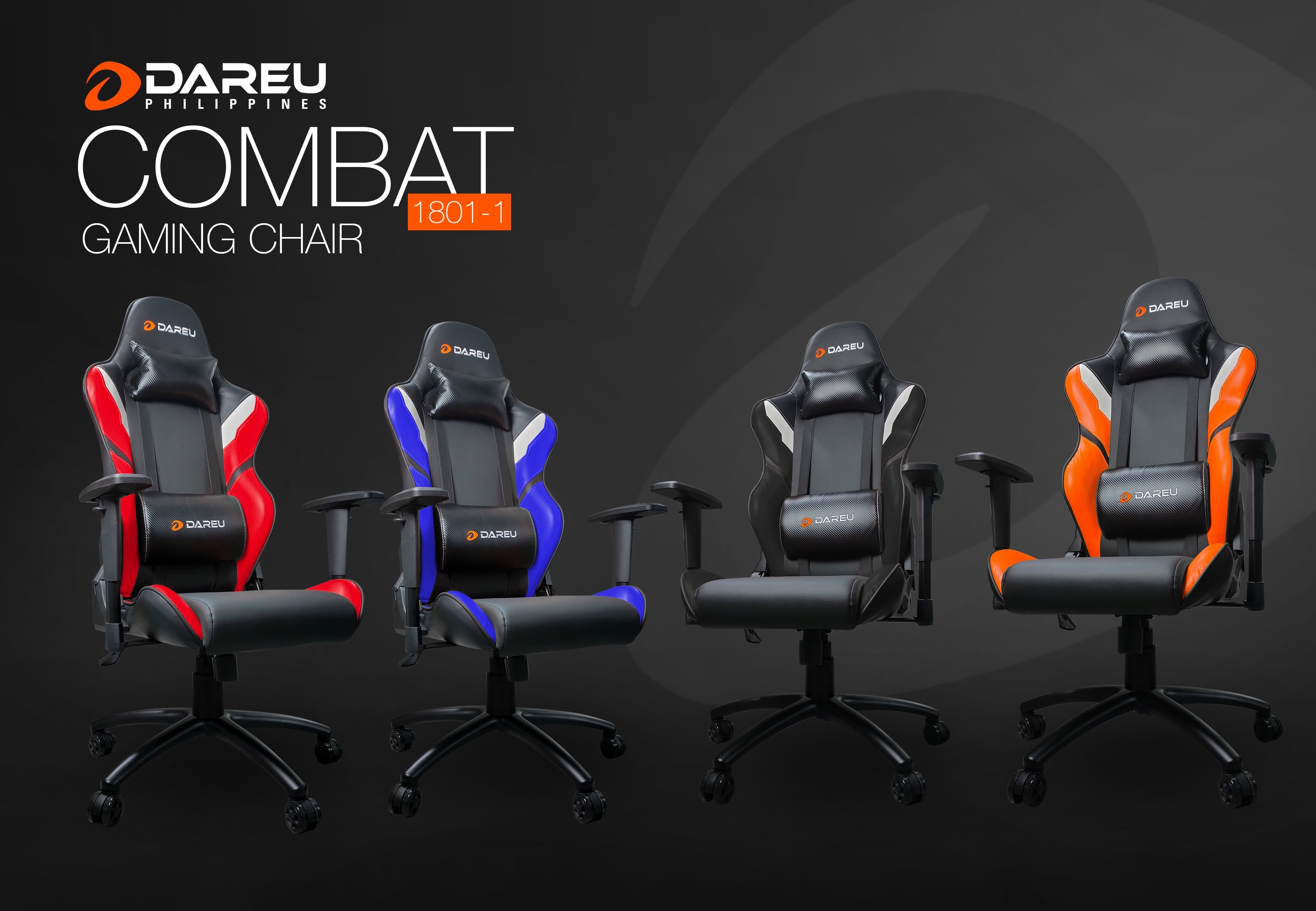 DAREU COMBAT 1801-1 ORANGE GAMING CHAIR – Makotek Computer Sales Inc