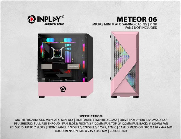 INPLAY METEOR 06 PINK PC CASE – Makotek Computer Sales Inc