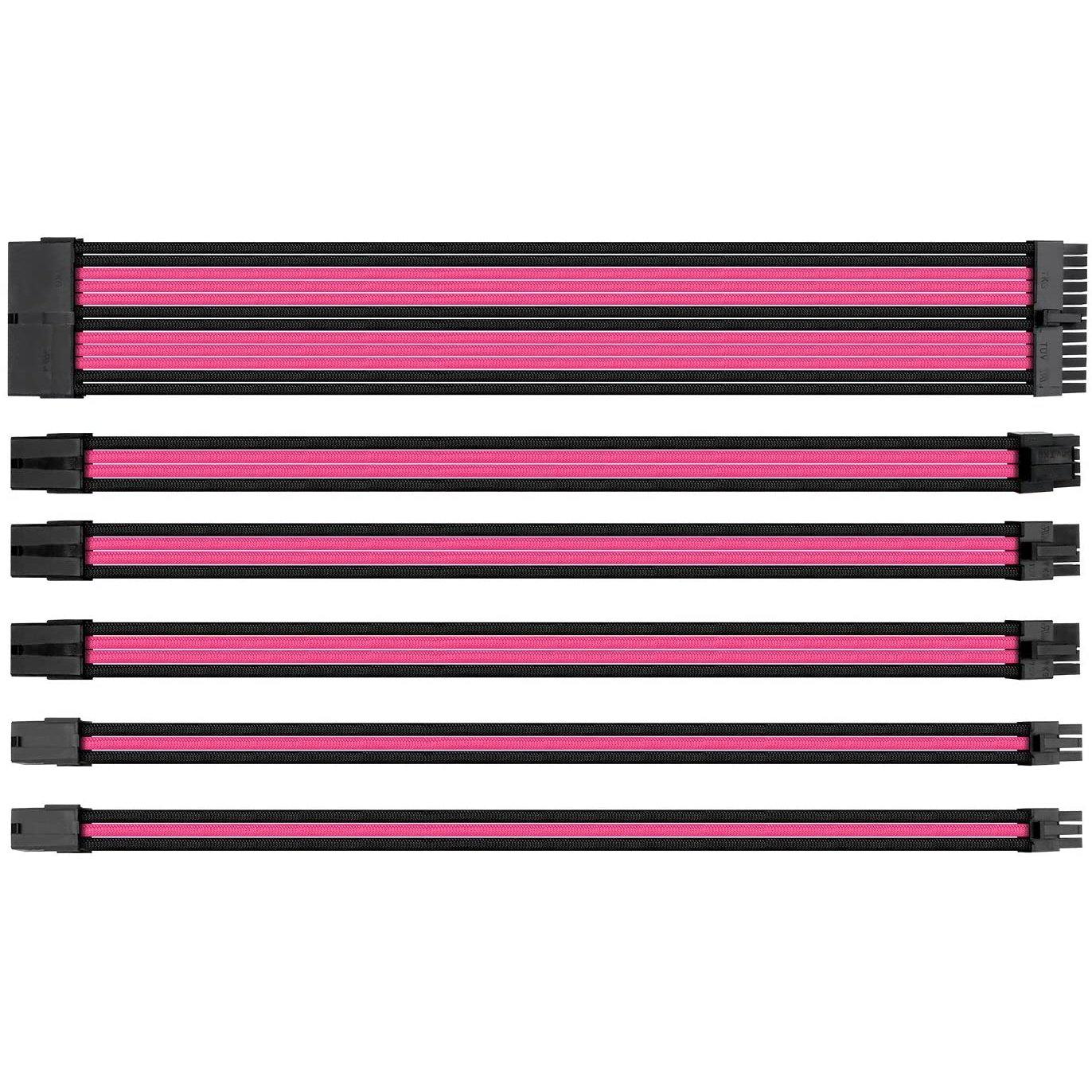 PC CABLE EXTENSION SLEEVES ORDINARY PINK/BLACK – Makotek Computer Sales Inc